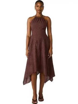 Steve Madden Dalina Sleeveless Halterneck Midi Dress - Walnut