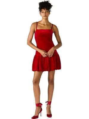 Steve Madden Velvet Mini Dress - Red