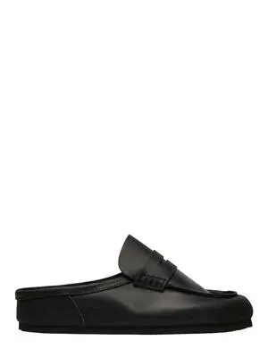 Steve Madden Wyatt Leather Slip-on Clogs - Black