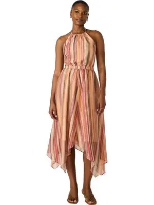 Steve Madden Dalina Sleeveless Halterneck Stripe Maxi Dress - Stripe Multi