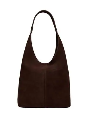 Steve Madden Suede Hobo Tote Bag - Chocolate