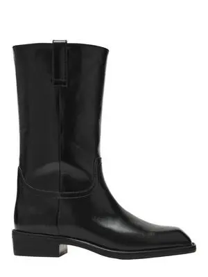 Steve Madden Primo Square Toe Boots Black