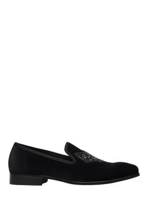 Steve Madden Embellished Velvet Slip-on Loafers - Black