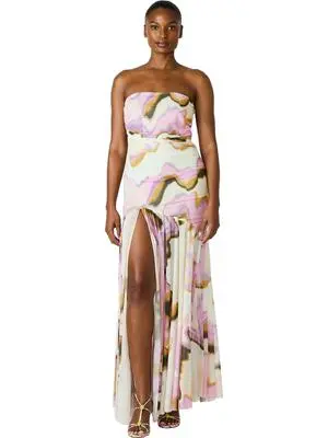 STEVE MADDEN Steve Madden Strapless Flowy Maxi Dress With Slit