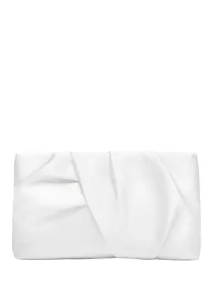 Steve Madden Lilia Bag Satin Clutch With Chain Strap - White
