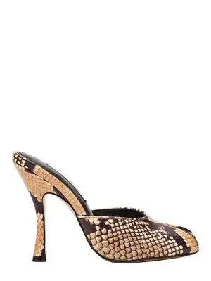 STEVE MADDEN Steve Madden Jules Snake Peep Toe Mule Heels