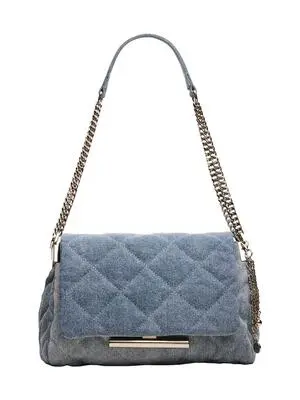 Steve Madden Colette Quilted Shoulder Bag With Chain Strap - Denim