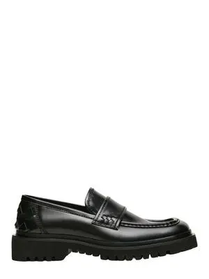 Steve Madden Vincenzo Slip-on Loafers With Lug Sole - Black