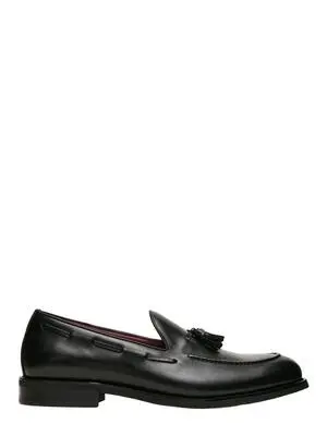 Steve Madden Ezzo Leather Slip-on Loafers With Tassel Detail - Black