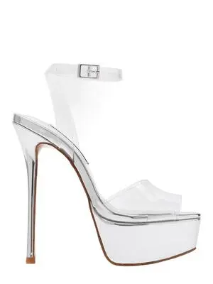 Steve Madden Steve Madden Jezzica Clear Stiletto Platform Heels With Ankle Strap Clear