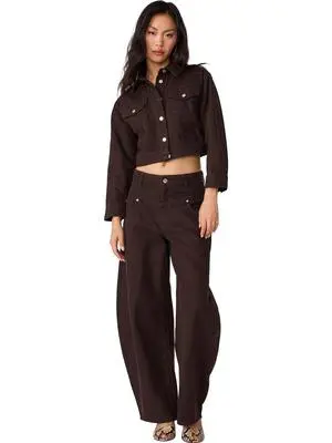 Steve Madden Dove Cropped Denim Jacket - Espresso