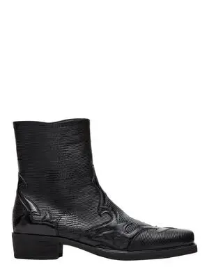 Steve Madden Serrano Ankle Boots - Black Lizard