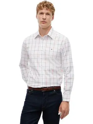 Tommy Hilfiger Regular Fit Windowpane Shirt - Optic White