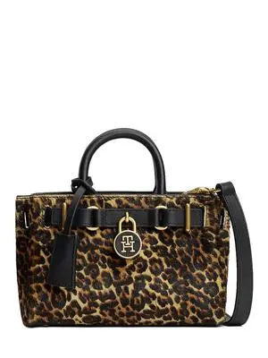 Tommy Hilfiger Print Calf Hair Micro Tote Bag - Leopard