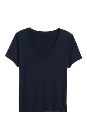 EARTH BODY Theory V-neck Micro Modal T-shirt - White