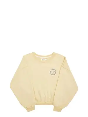 PINE LOS ANGELES Oversized Crewneck Sweatshirt With Logo And Graphic Print - Yellow