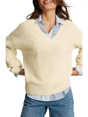 Tommy Bahama TOMMY BAHAMA Salt & Sea V-Neck Cotton Sweater Coconut