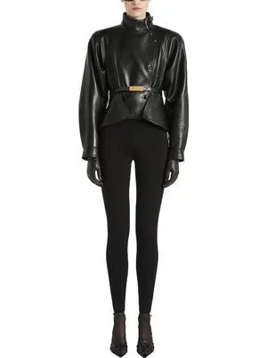 Balmain High-waisted Milano Jersey Trousers - Black