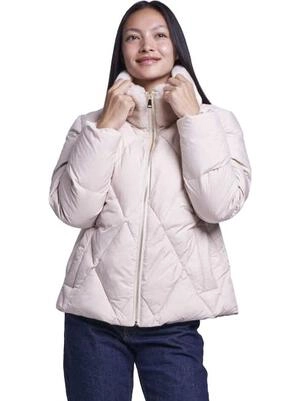 BLUE DUCK Blue Duck Quilted Down Cropped Jacket Beige