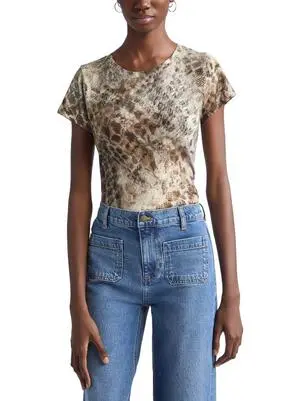 Ramy Brook Kate Python Print T-shirt - Bone Python