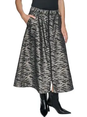 Dkny Jacquard Midi Skirt - Putty