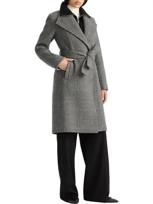 Mackage Norita Wool Coat With Integrated Bib - Black-cream