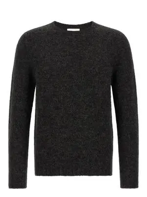OLIVER LATTUGHI Brushed Alpaca Crew Neck Sweater - Gray