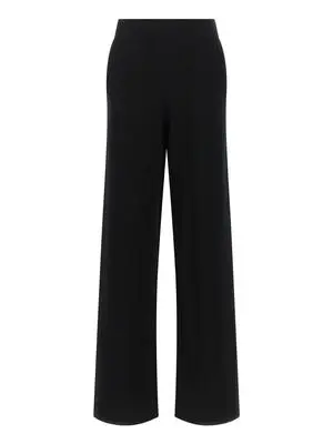 Max Mara Baldo Wide-leg Wool-blend Knit Trousers - Black