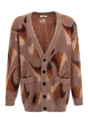 Etro Patterned Mohair Blend Cardigan - Multi