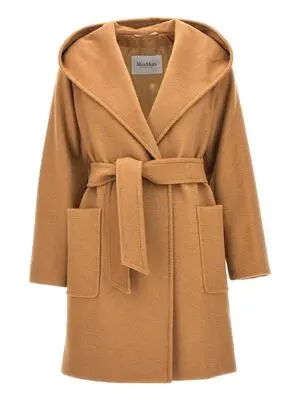 MAX MARA Max Mara Rialto Hooded Camel Hair Coat