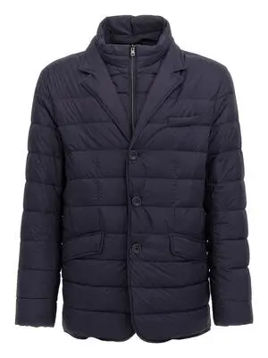 Herno Quilted Nylon Blazer With Removable Harness Insert - Blue