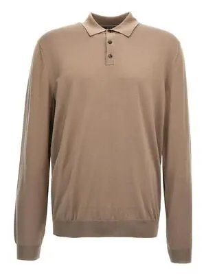ZANONE Wool Polo Shirt - Beige
