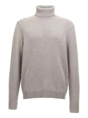 ZANONE Wool Turtleneck Sweater - Gray