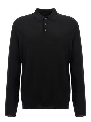 ZANONE Wool Polo Shirt - Black