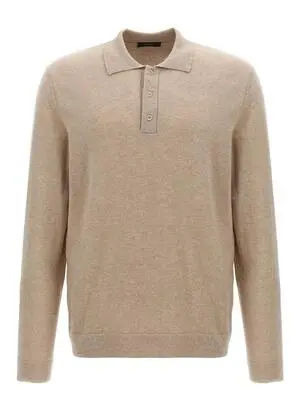 ZANONE Cashmere Wool Polo Shirt - Beige