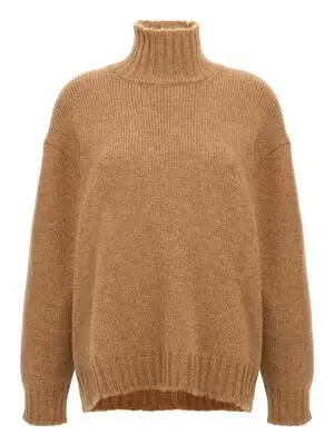 JIL SANDER Alpaca Blend High Neck Sweater - Beige