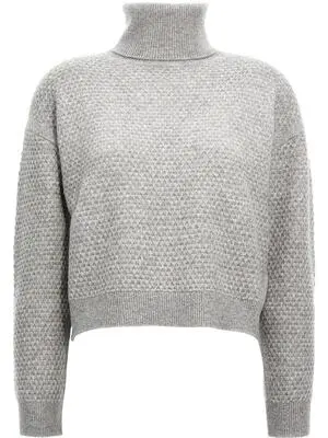 Max Mara MAX MARA Cashmere High Neck Sweater Gray