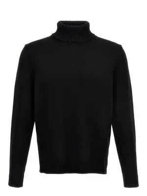 ZANONE Virgin Wool Turtleneck Sweater - Black
