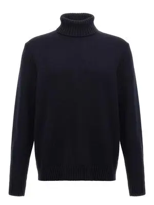 ZANONE Virgin Wool Turtleneck Sweater - Blue