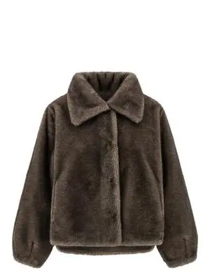 LOU ANDREA Faux Fur Jacket - Brown