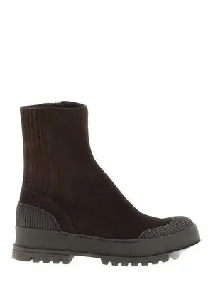 AQUAZZURA Rugged Suede Ankle Boots - Brown