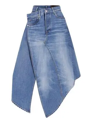 JW Anderson Deconstructed Denim Midi Skirt - Blue