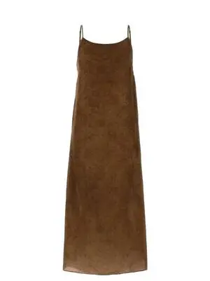 UMA WANG Long Jacquard Dress - Brown
