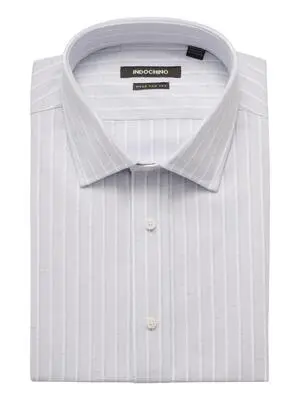 INDOCHINO Quarrybank Cotton Stretch Vintage Stripe Shirt - Gray