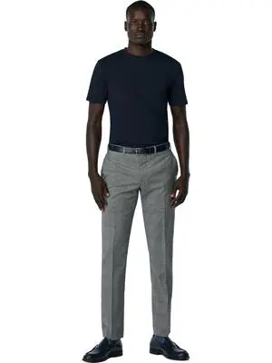 INDOCHINO Milano Glen Check Wool Trousers - Black