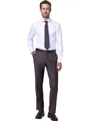 INDOCHINO Hebburn Wool Tailored Trousers - Brown