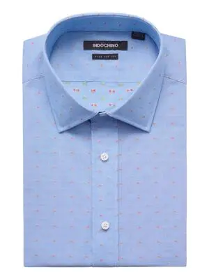 INDOCHINO Queniborough Micro Floral Light Shirt - Blue