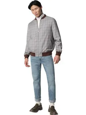 INDOCHINO Indochino Paxton Check Bomber Jacket Gray