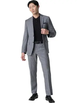 INDOCHINO Quidhampton Check And Gray Suit - Navy