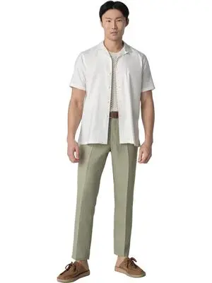 INDOCHINO Hailey Cotton Stretch Cream Camp Shirt - Ivory